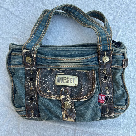 Diesel | Bags | Vintage 0s Diesel Denim Shoulder Bag Y2k Purse Utility ...